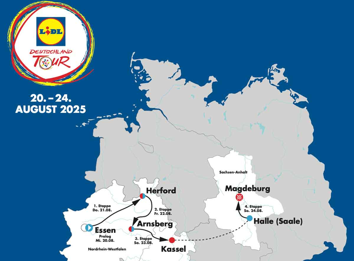 Übersicht: Die Etappen der Lidl Deutschland Tour 2025 mit Profil ...